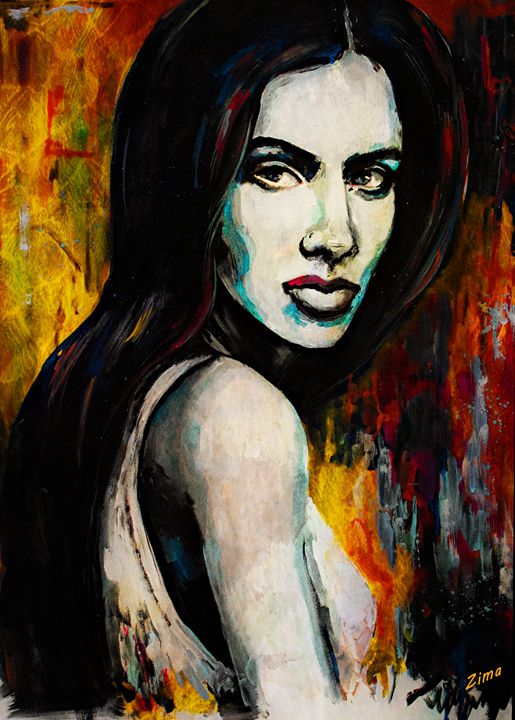 Igniting Her Passion - Zima - Paintings & Prints, Abstract, Figurative ...