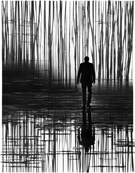 Man Alone - Chart Art - Drawings & Illustration, People & Figures, Male ...