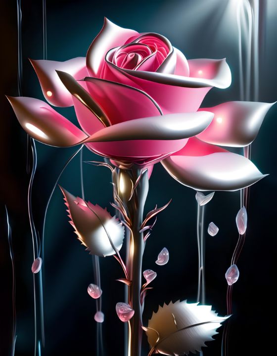 Golden Rose - Chart Art - Digital Art & AI, Flowers, Plants, & Trees ...