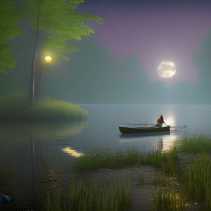 Night Fisherman - Chart Art - Digital Art, Sports & Hobbies, Fishing ...