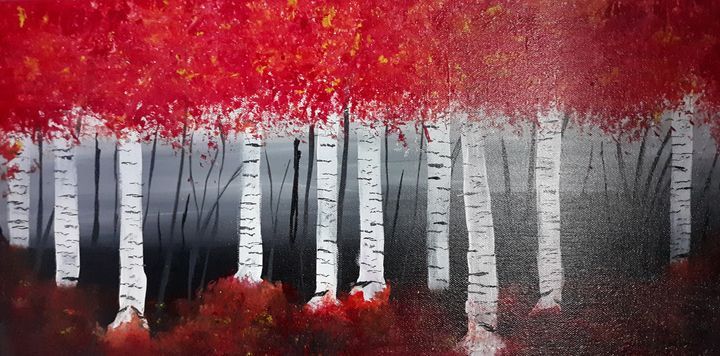Red fall - MainethamanicArtist - Paintings & Prints, Landscapes ...