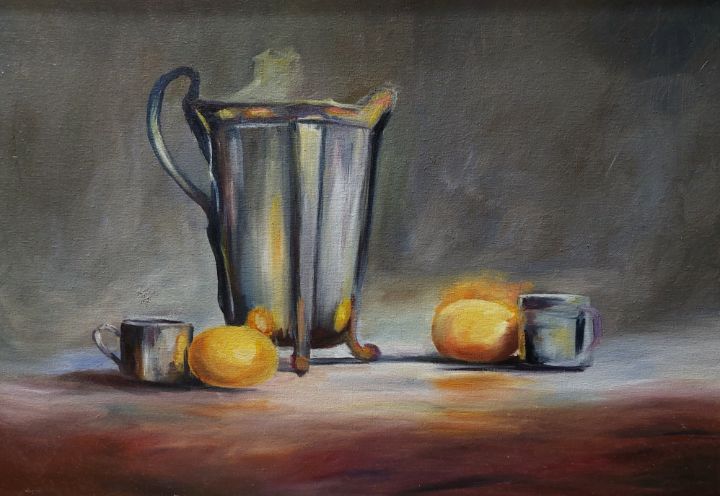 Morning with citrus - M. M. SLEPUKHIN - Paintings & Prints, Still Life, Food & Beverage - ArtPal