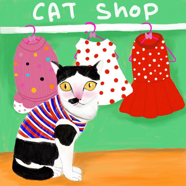 Cat shop - The art lover - Paintings & Prints, Animals, Birds, & Fish ...