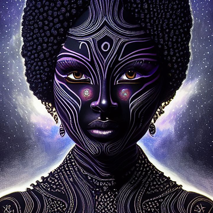 Black Space Goddess - Empressive Art Gallery - Digital Art, Ethnic ...
