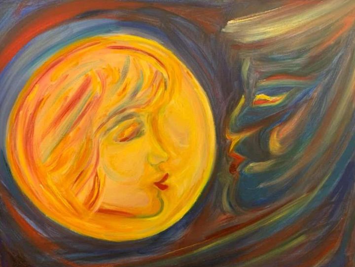 THE MOON AND THE NIGHT ARE IN LOVE - FOTINI - Paintings & Prints ...