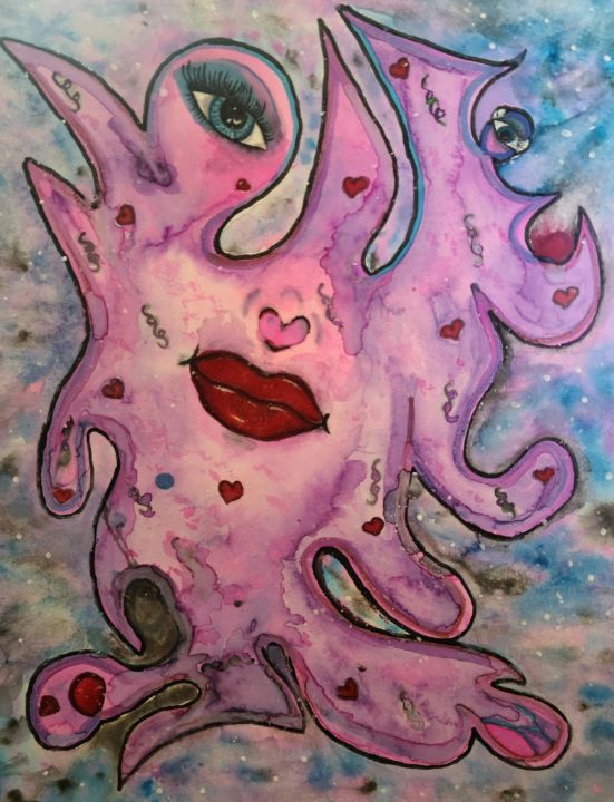 Blobbina the Interstellar Queen - Winged Visionary Art - Paintings ...