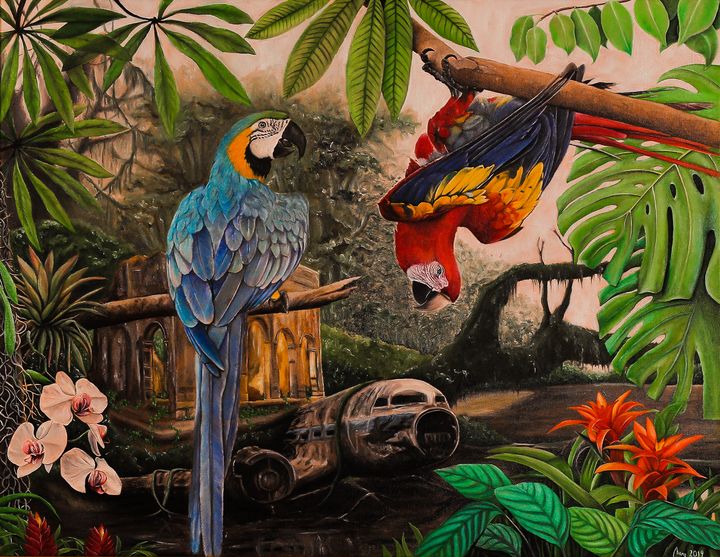 Macaws - Art by Mary - Paintings & Prints, Animals, Birds, & Fish ...