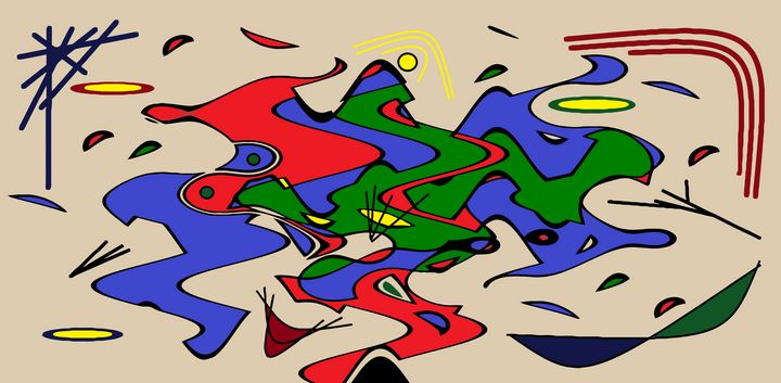 Colored Shapes 1 - Stewzart - Digital Art, Abstract, Irregular Forms ...