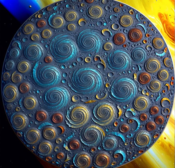 Jupiter`s North pole cyclones metal - Despoin Moony - Digital Art & AI ...