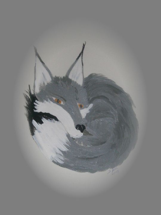 grey fox - ART - Paintings & Prints, Animals, Birds, & Fish, Fox - ArtPal