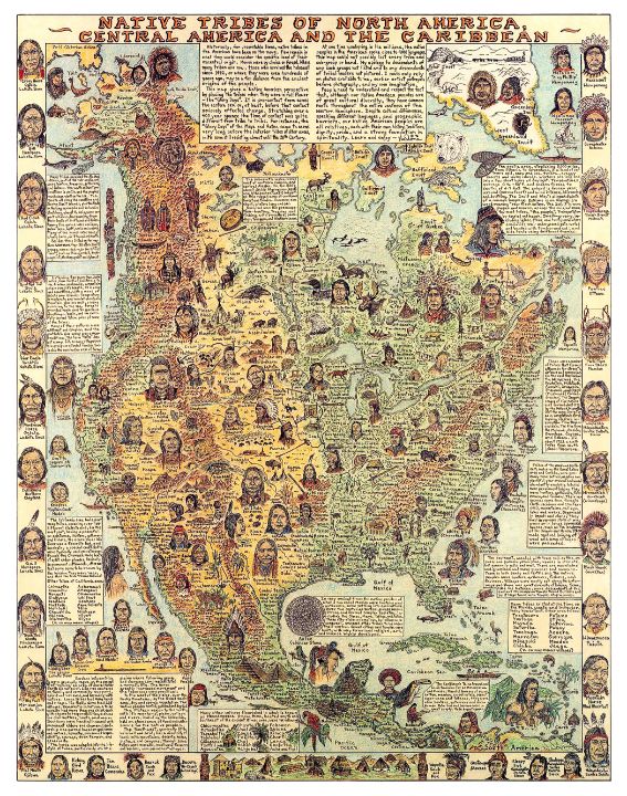American Native Tribes Map - Paintings - Drawings & Illustration ...