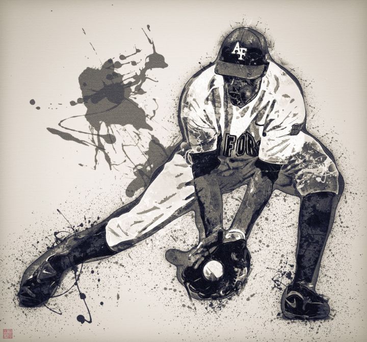 Infielder - Paintings - Drawings & Illustration, Sports & Hobbies ...