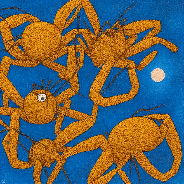 Spiders And The Moon - Paintings - Paintings & Prints, Animals, Birds ...