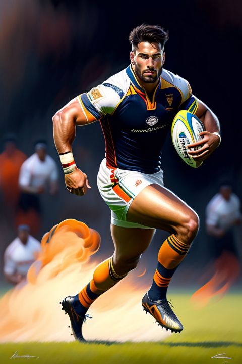 Rugby Player - Paintings - Paintings & Prints, Sports & Hobbies, Other ...