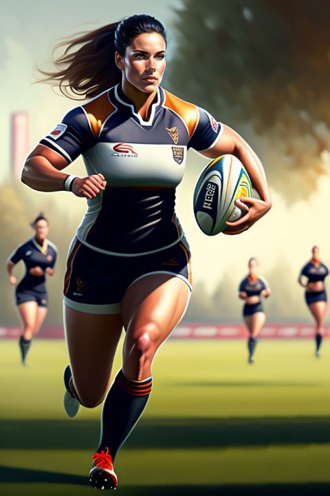 Woman Rugby Player - Paintings - Paintings & Prints, Sports & Hobbies ...