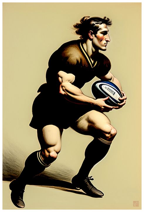 Rugby Player - Paintings - Paintings & Prints, Sports & Hobbies, Other ...