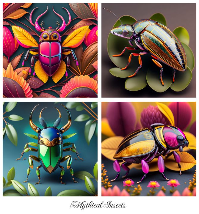 Large Mythical Insects Poster - Paintings - Paintings & Prints, Fantasy ...
