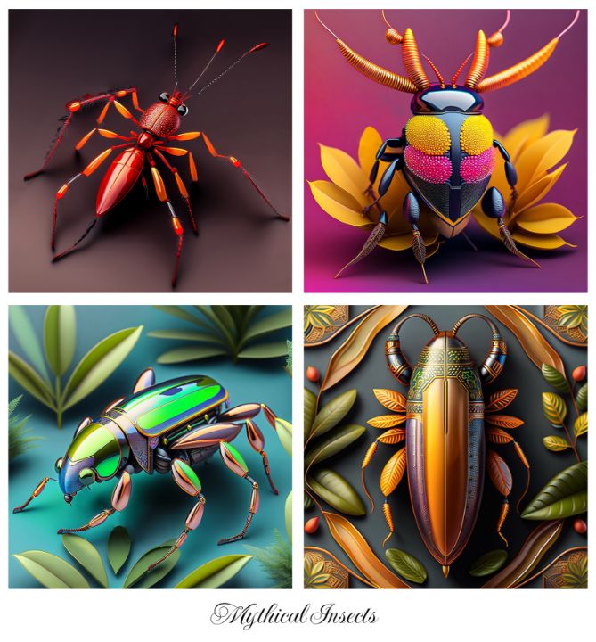 Large Mythical Insects Poster - Paintings - Paintings & Prints, Fantasy ...