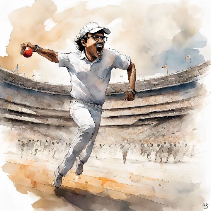 Indian Cricketer - Paintings - Paintings & Prints, Sports & Hobbies ...