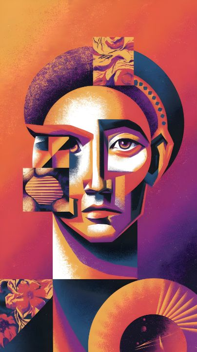 Geometric Reflections - Moony - Digital Art & AI, Abstract, Geometric ...