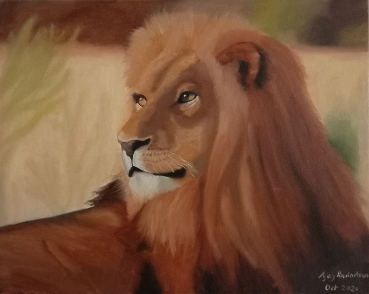 African Lion - Ajay Ravindran - Paintings & Prints, Animals, Birds ...
