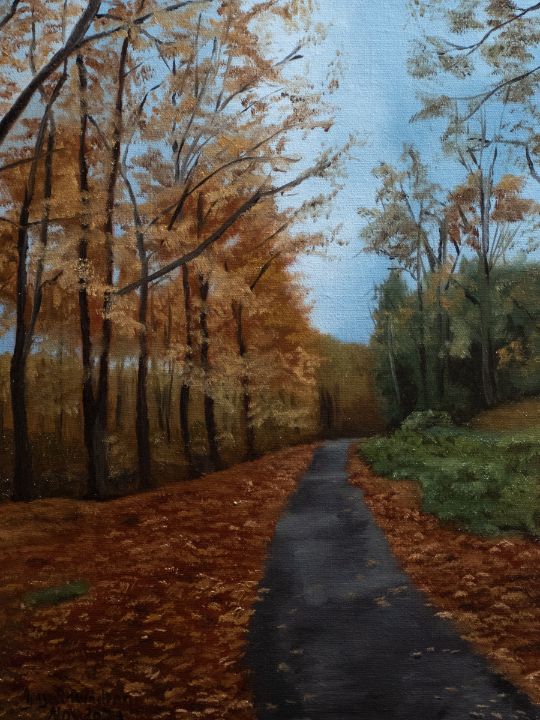 Autumn Trees & Fallen Leaves - Ajay Ravindran - Paintings & Prints ...