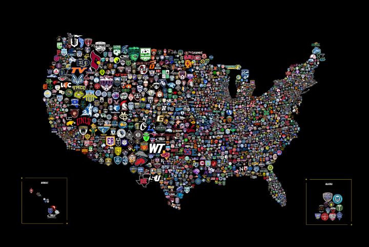 Map Of Soccer (USA) - Nlbible - Digital Art & AI, Sports & Hobbies ...