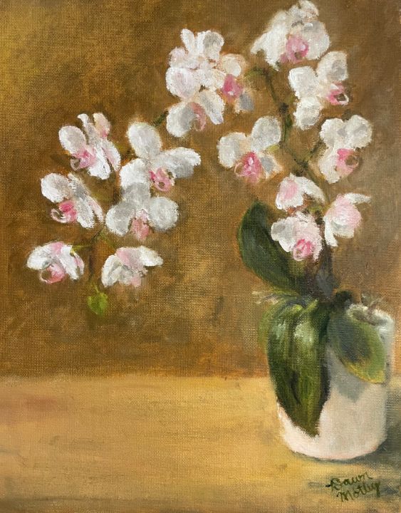 White Orchid - Dawn Motley Fine Art - Paintings & Prints, Flowers ...