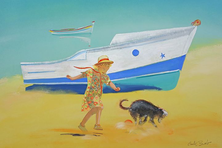 Beach Play - charles stuart - Paintings & Prints, Landscapes & Nature ...