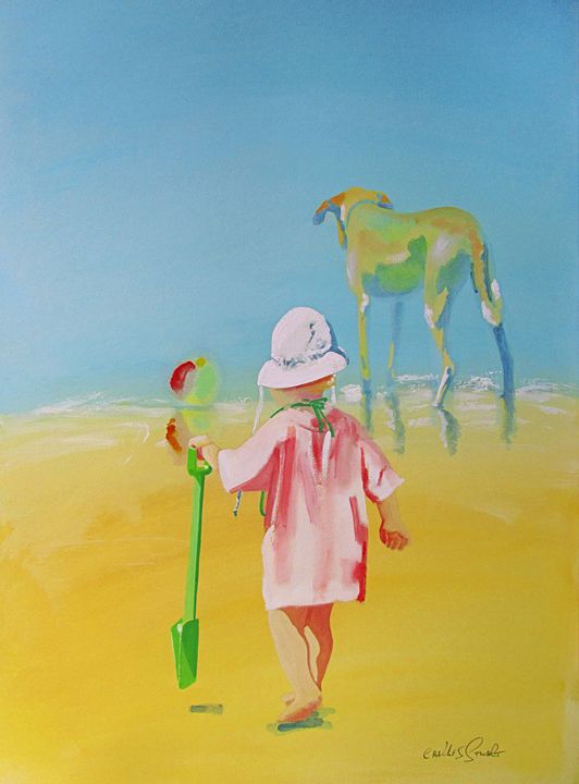 Beach Fun - charles stuart - Paintings & Prints, Landscapes & Nature ...