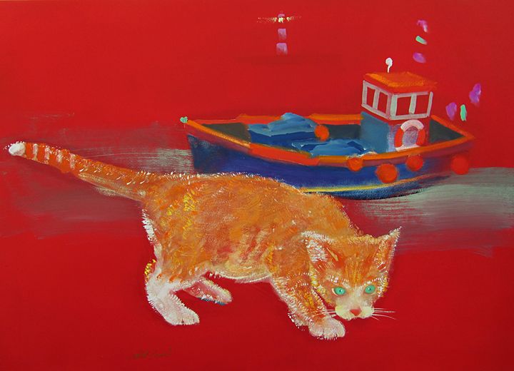 Ginger Kitten - charles stuart - Paintings & Prints, Animals, Birds ...