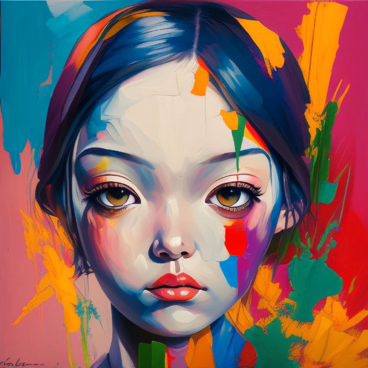 The Vibrant Muse: A Portrait - Random Artwork - Paintings & Prints ...