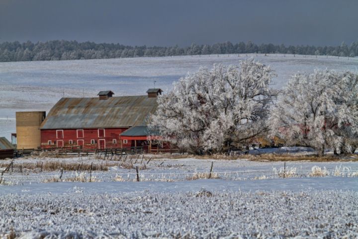 Red Barn in Winter - Photography by Alana I Thrower - Photography ...