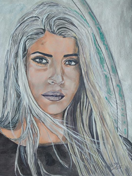 water colour portrait - rajshree - Paintings & Prints, People & Figures, Portraits, Female - ArtPal