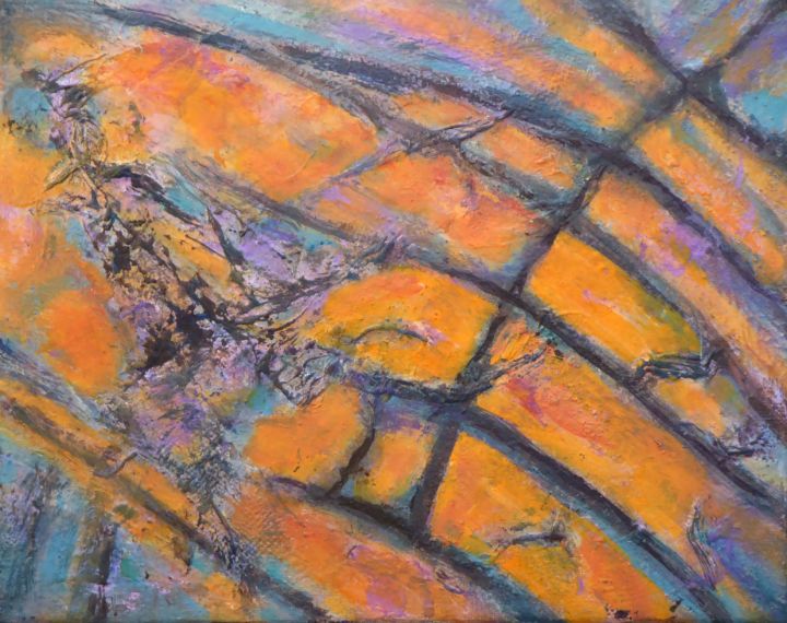 Orange and Turquoise - Frankel Artworks - Paintings & Prints, Abstract ...