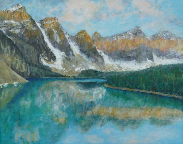 Alpenglow at Lake Moraine - Frankel Artworks - Paintings & Prints ...