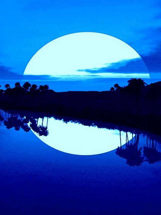 Blue Moon Rules The Sea - RichArts - Digital Art & AI, Landscapes ...