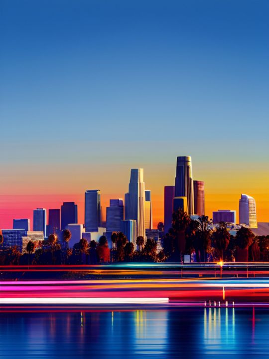 Los Angeles Cityscape - Nogaard - Digital Art & AI, Buildings ...