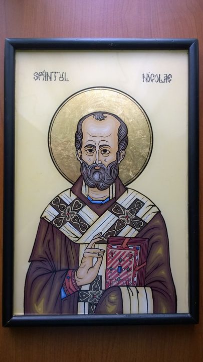 Saint Nicholas - Paintings of Byzantine icons on glass - Eugen ...