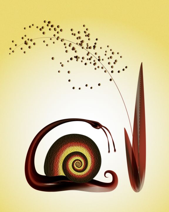 Snail staring at its tail - Ira Go555 Digital Art - Digital Art & AI ...