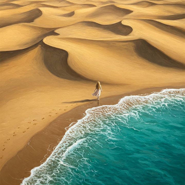 Desert meets ocean - fine arts - Digital Art & AI, Landscapes & Nature ...