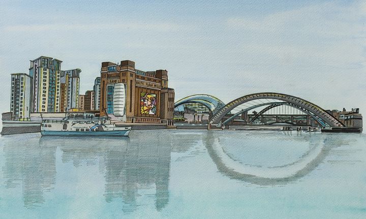 Gateshead Riverside - Bespoke Heskin Arts by Angela Davies - Drawings ...