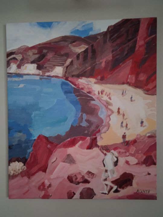 Red Beach, Santorini, Greece - LIANTI ELENI - Paintings & Prints ...
