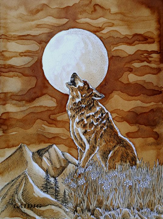Howl For You - Laidig Art Prints and Originals - Drawings ...