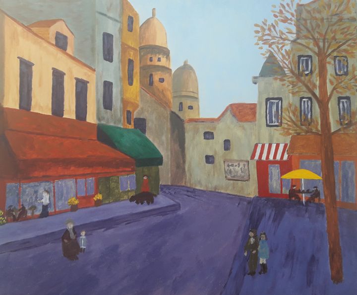 Yellow umbrella - Kevin - Artist - Paintings & Prints, Buildings ...