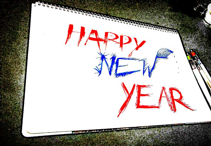 Happy New Year 3 - Isaacsink - Drawings & Illustration, Abstract, Text ...