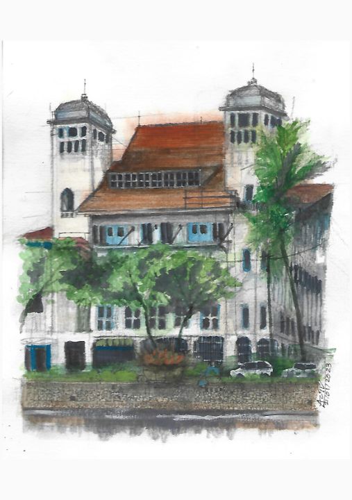 Colonial Building in Jakarta - Aviv-Sketch And Drawing - Drawings ...