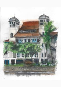 Colonial Building in Jakarta - Aviv-Sketch And Drawing - Drawings ...