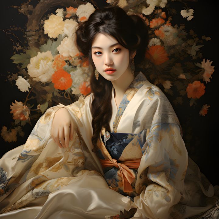The traditional Japanese painting - IRIX ART - Digital Art & AI, People ...