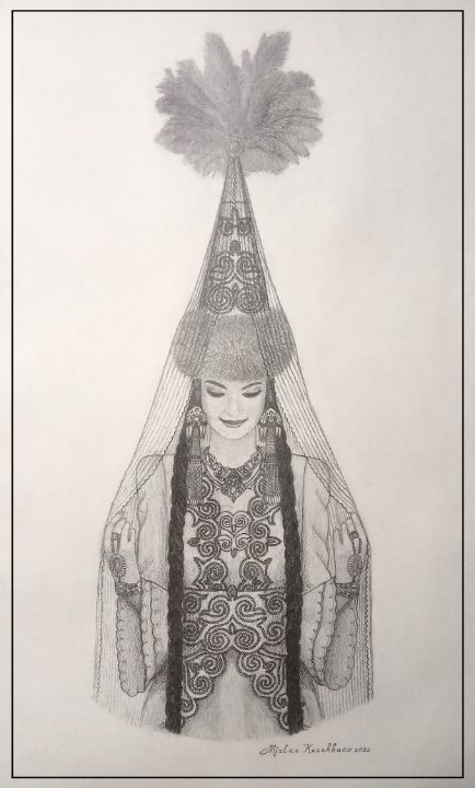 Kyrgyz bride - Mirlan - Drawings & Illustration, Ethnic, Cultural ...